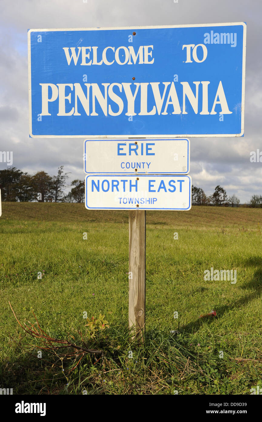Pennsylvania welcome sign hi-res stock photography and images - Alamy