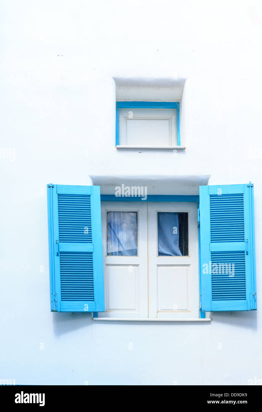 Retro lovely blue window Stock Photo - Alamy