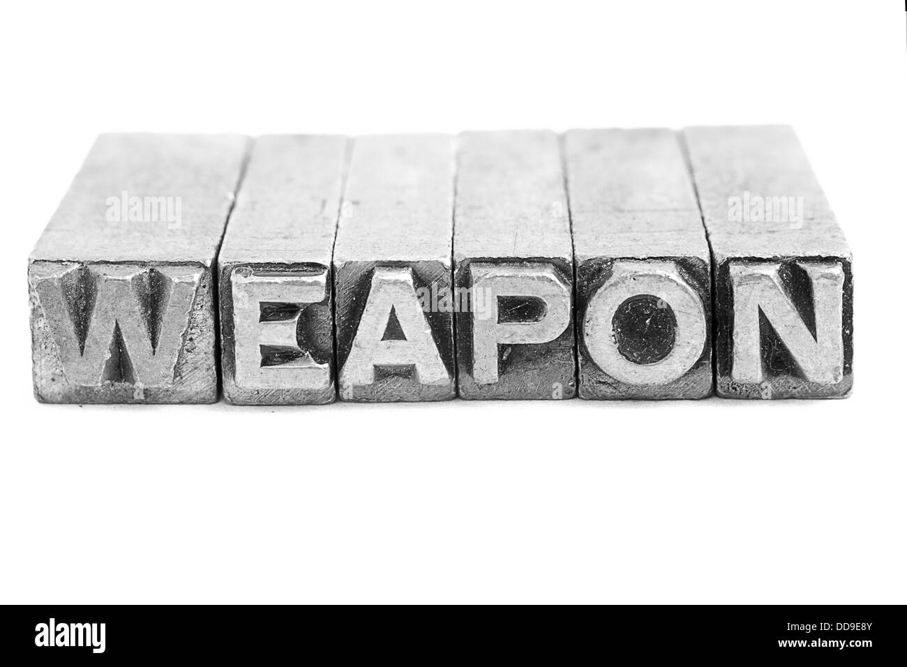 WEAPON sign, antique metal letter type Stock Photo - Alamy WEAPON sign, antique metal letter type Stock Photo - Alamy