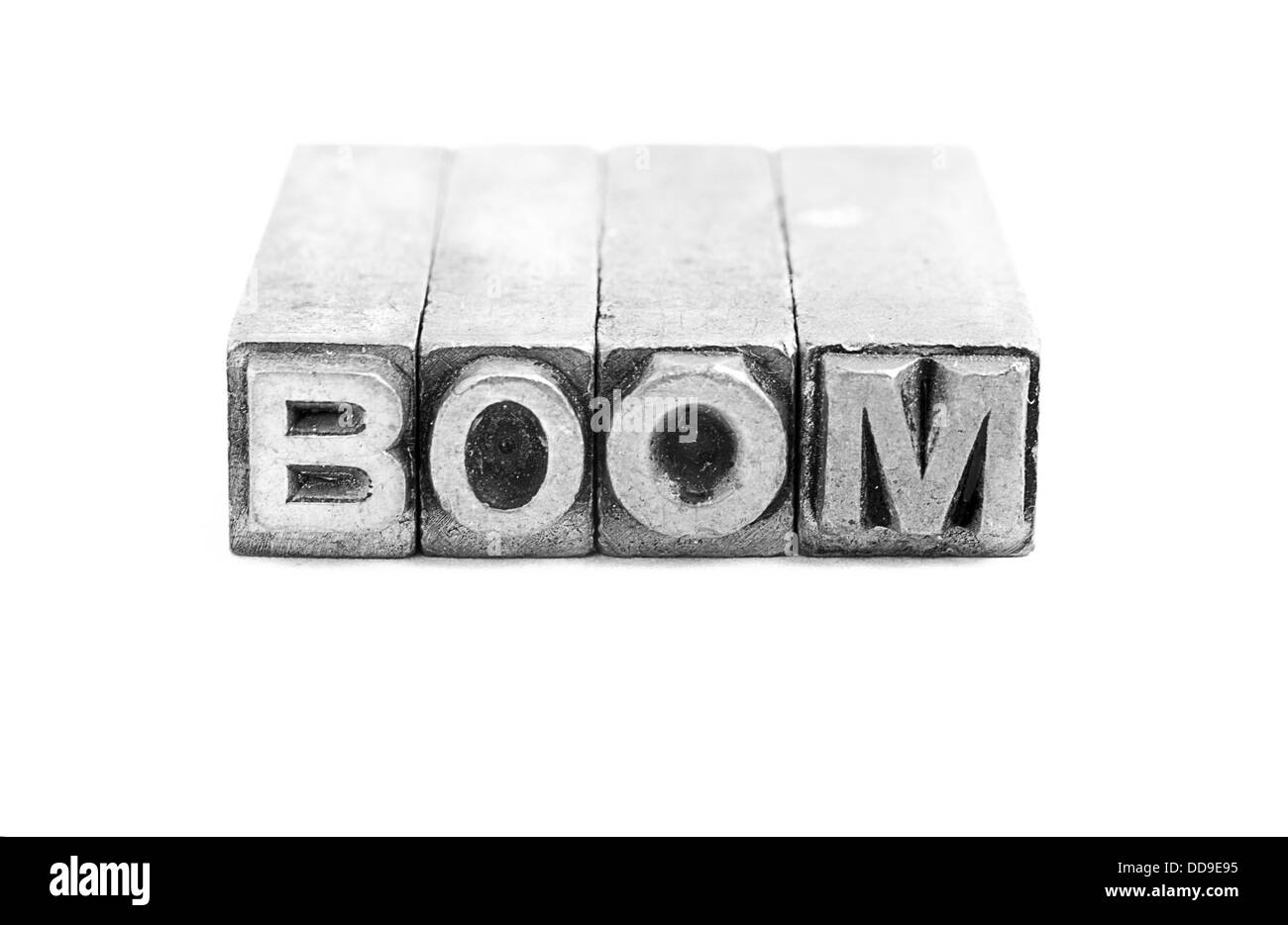 BOOM sign, antique metal letter type Stock Photo - Alamy BOOM sign, antique metal letter type Stock Photo - Alamy