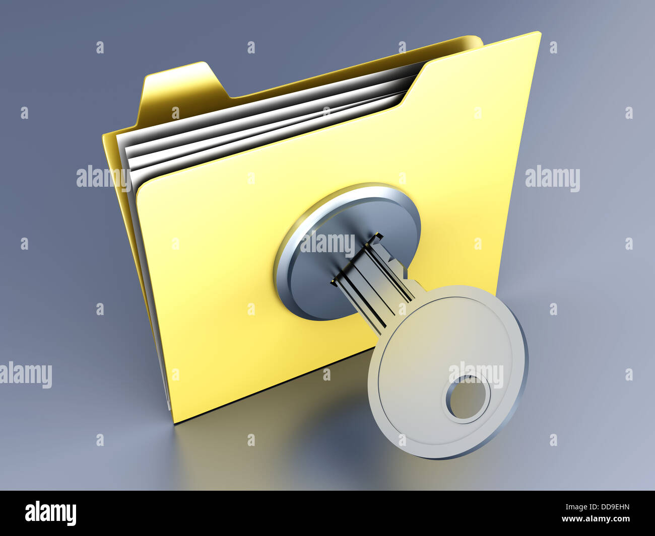 A locked Folder. 3D illustration Stock Photo - Alamy