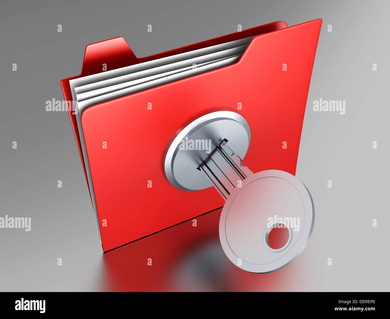 A locked Folder. 3D illustration Stock Photo - Alamy