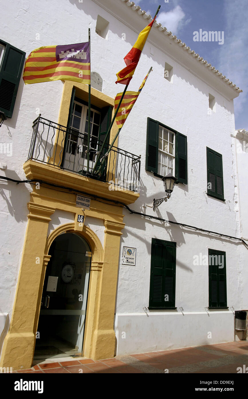 Town hall. Es Mercadal. Menorca. Spain Stock Photo - Alamy