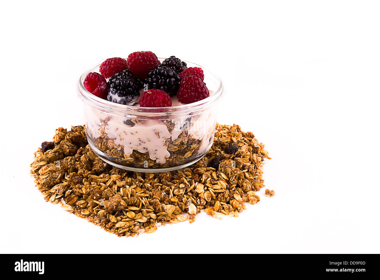 yogurt with muesli and berries Stock Photo - Alamy