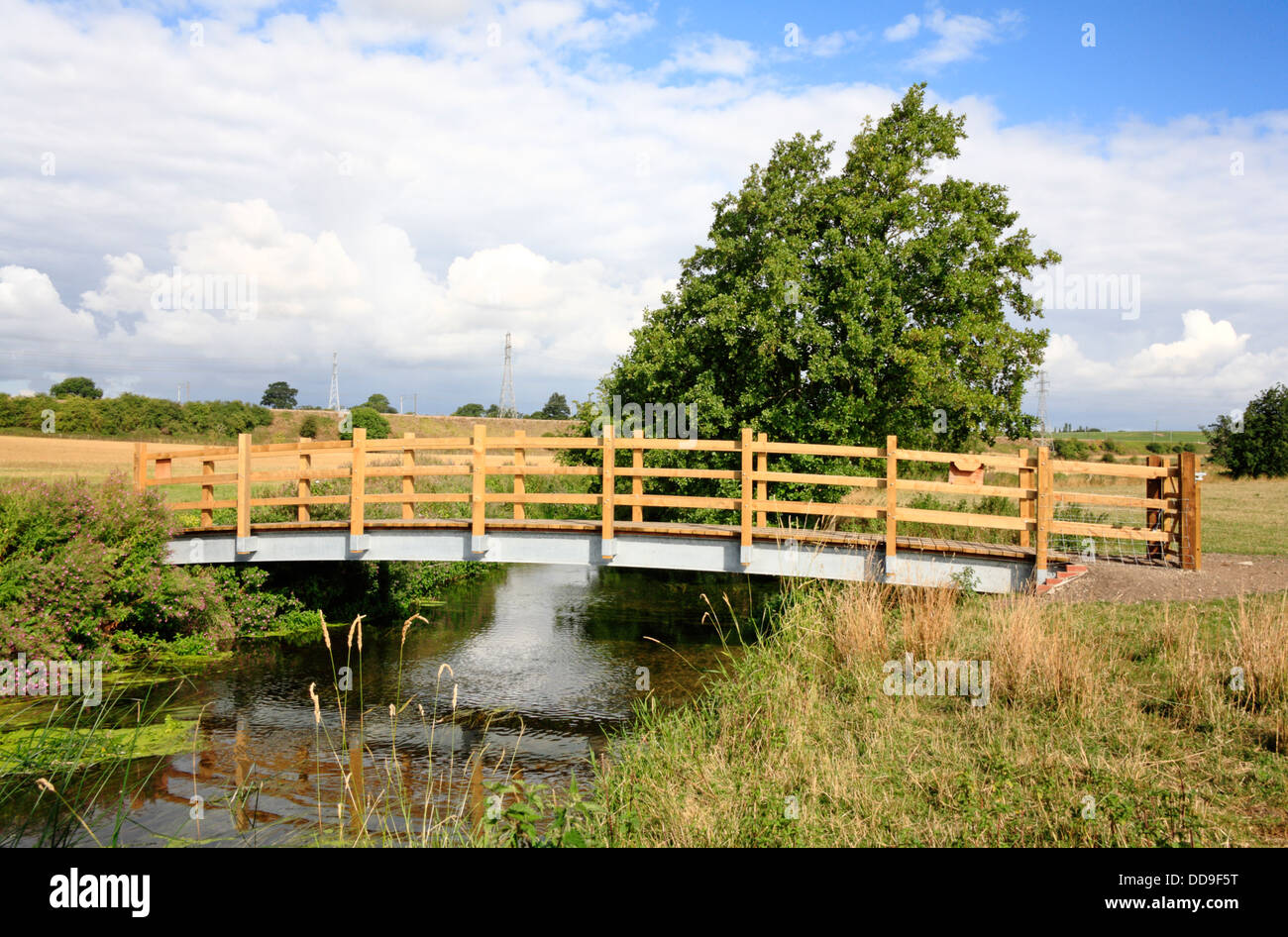 A modern pedestrian bridge over the River Tas connecting archaeological ...
