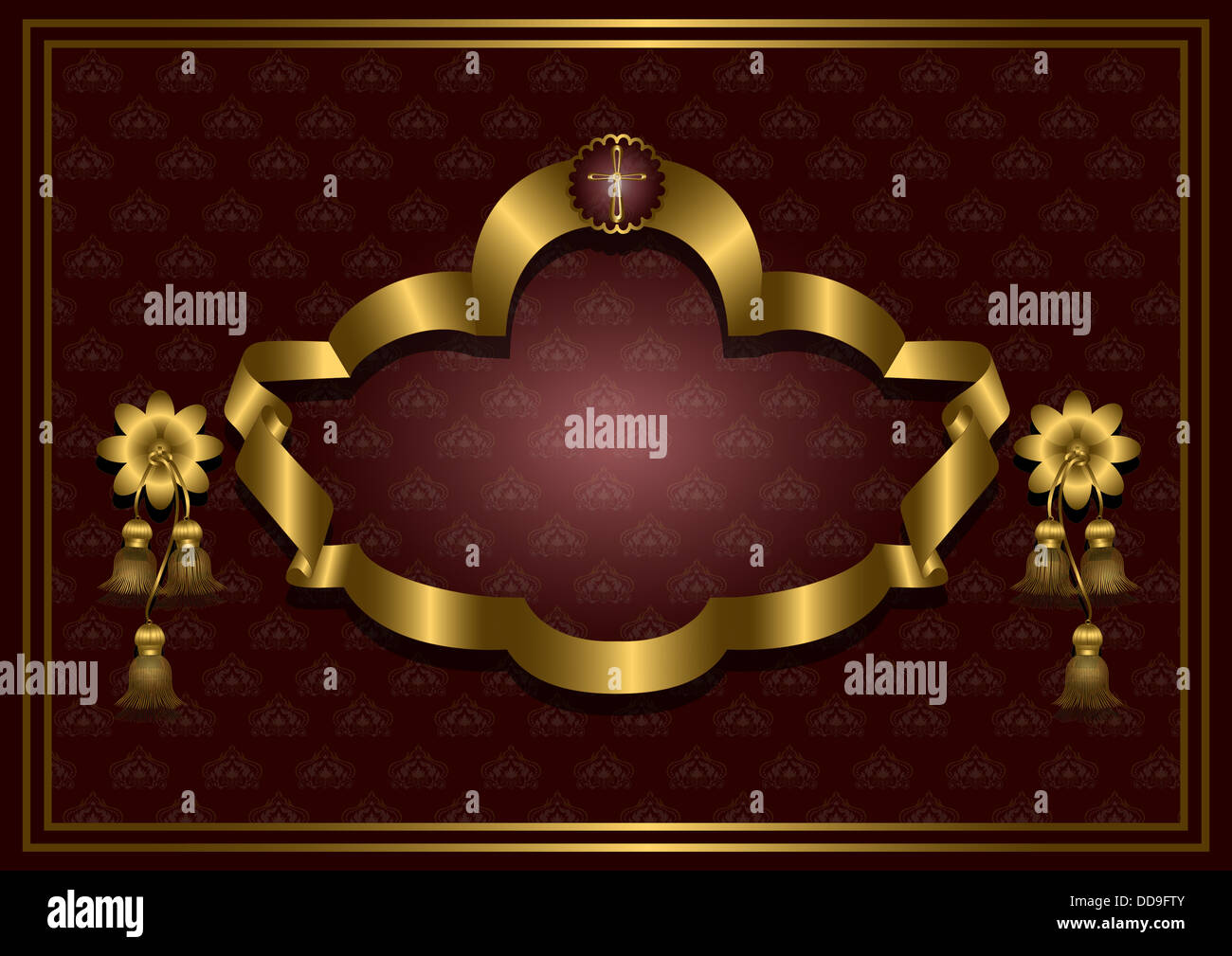 Golden frame with cross Stock Photo - Alamy