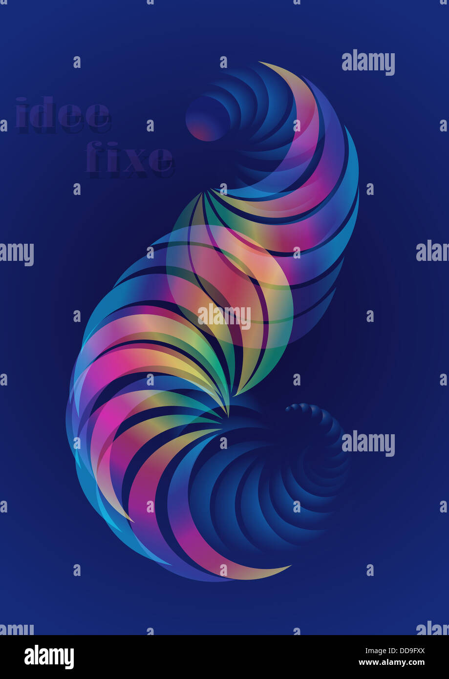 Curved shape collected from iridescent curves Stock Photo - Alamy