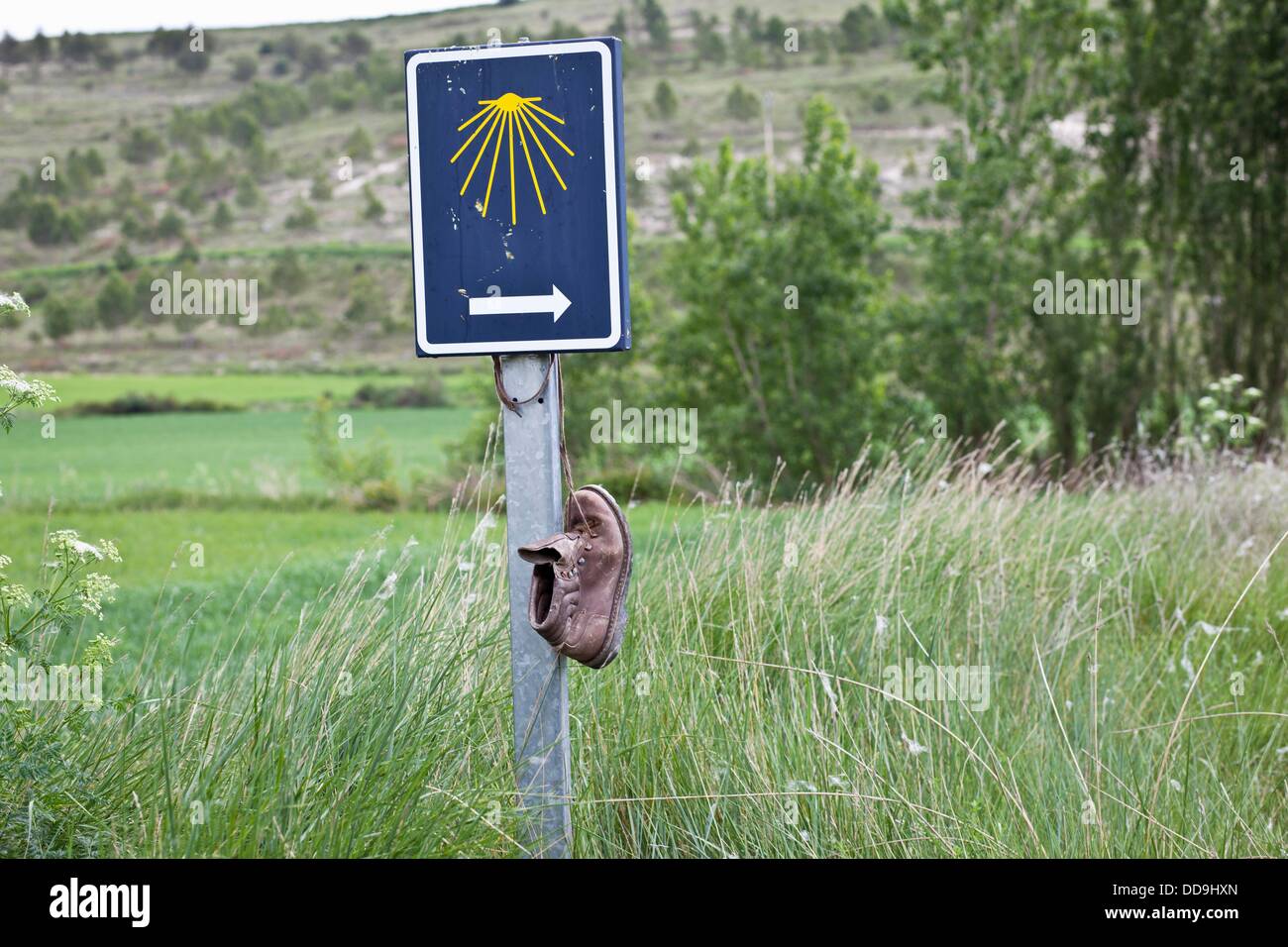 The Way Camino Frances Route Marker High Resolution Stock Photography ...