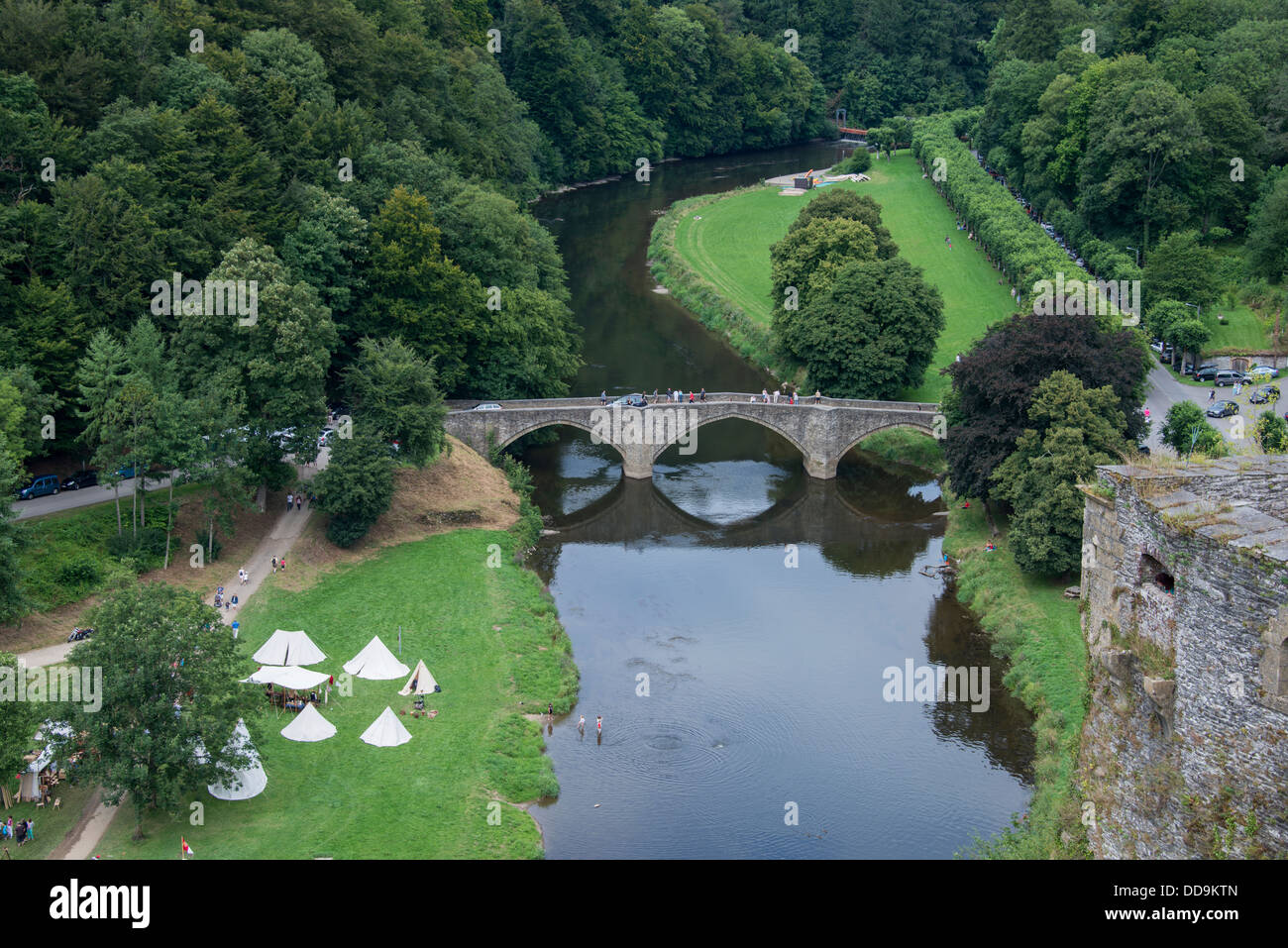 view on the river semois in the belgium village Bouillon Stock Photo ...
