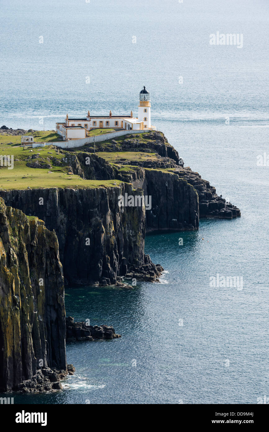 United Kingdom, Scotland, View of lighthouse in Neist Point Stock Photo ...