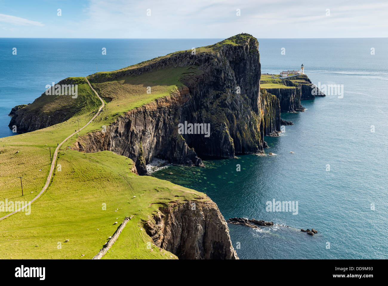United Kingdom, Scotland, View of lighthouse in Neist Point Stock Photo ...