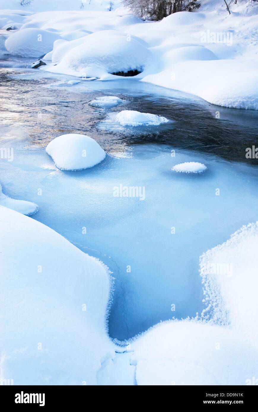 The Robson River in winter, Mount Robson Provincial Park British ...