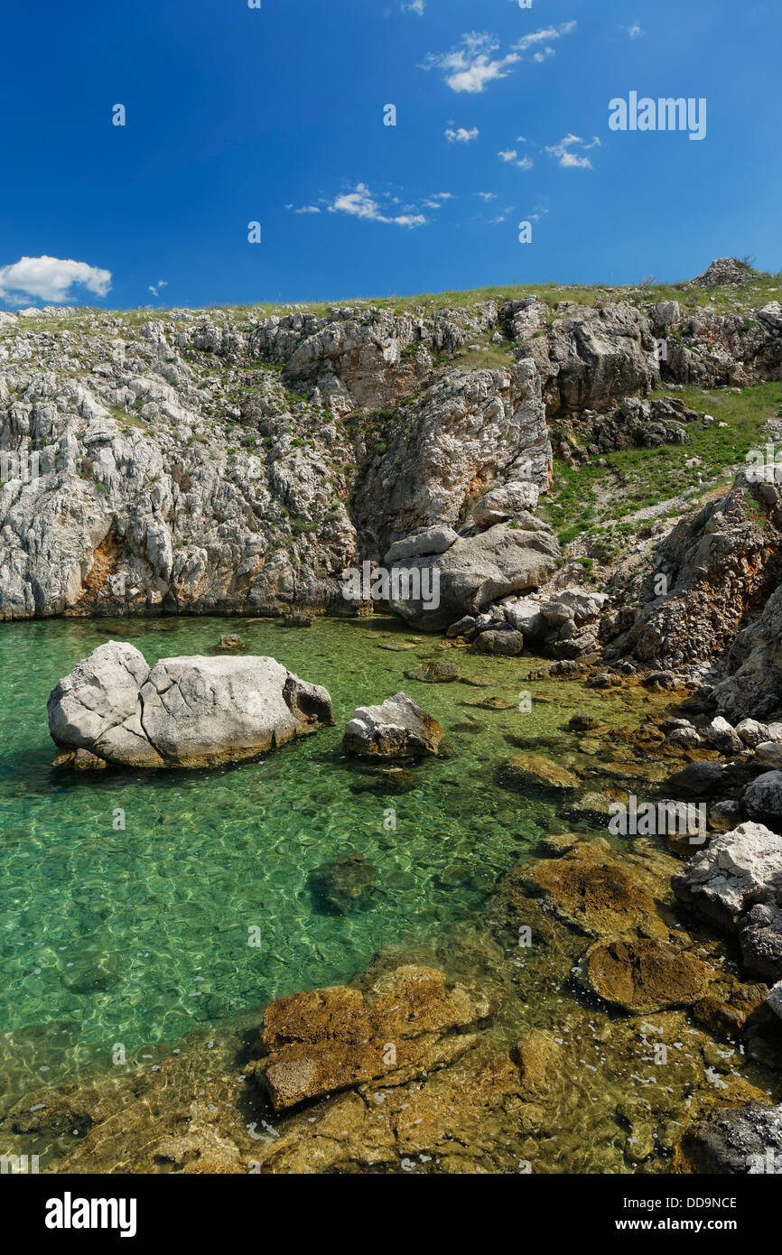 Croatia, Krk, Rocky coast in Silo Stock Photo - Alamy