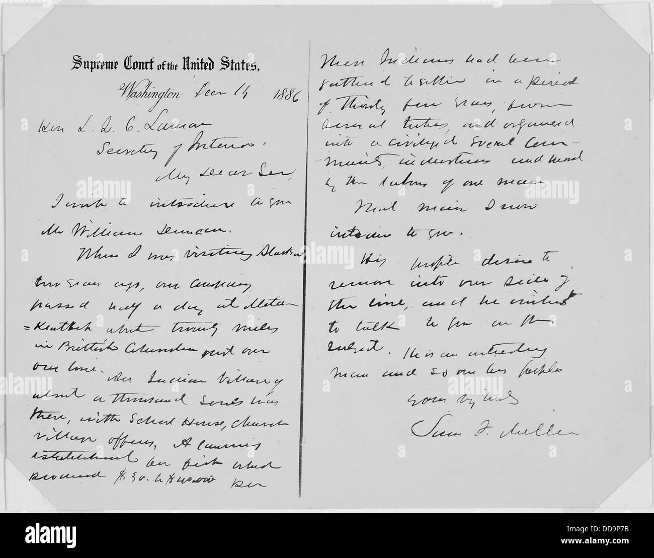 The Miller letter, dated December 11, 1886, provides historical insight ...