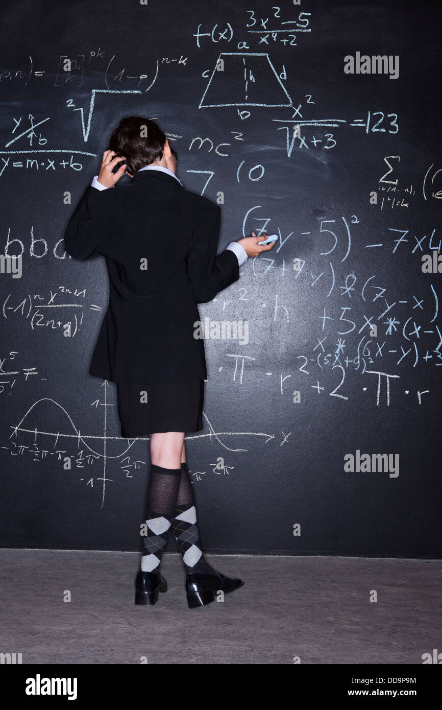 Girl solving problems Stock Photo - Alamy