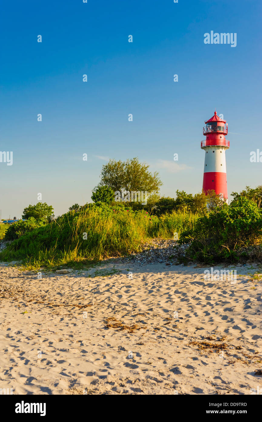 Germany, Schleswig Holstein, View of lighthouse at beach Stock Photo ...
