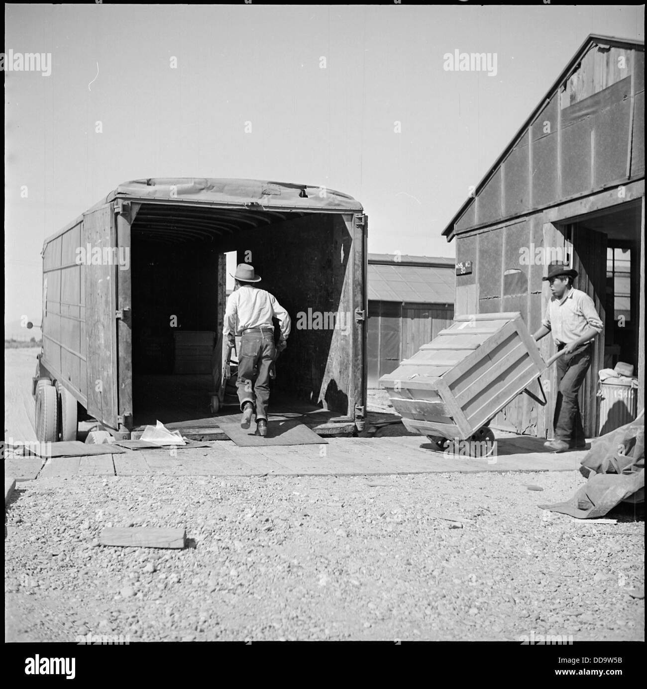 Poston, Arizona. Moving freight directly from Poston to future homes ...