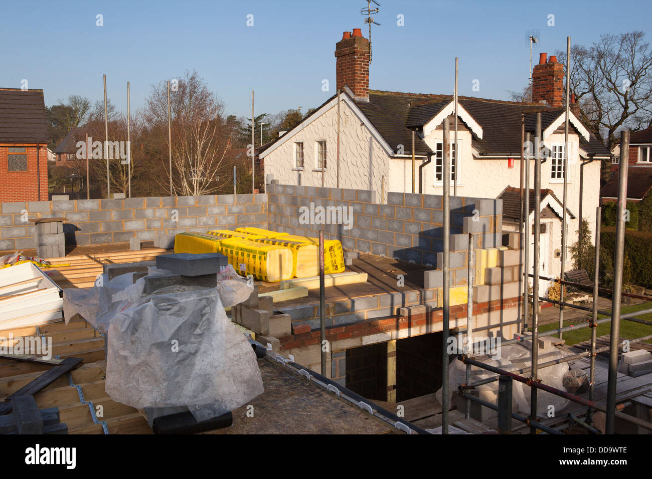 self building house, constructing upper floor, with traditional ...