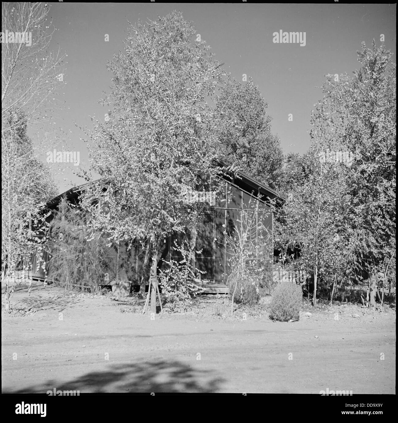 This image shows the remaining barracks at Poston, Arizona, a former ...