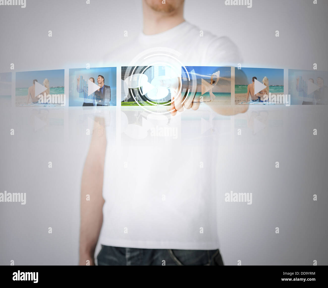 man with virtual screen Stock Photo - Alamy