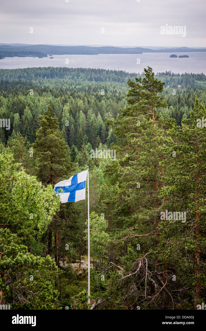 A view to one of Finland's countless lakes in Kangasala on Midsummer ...