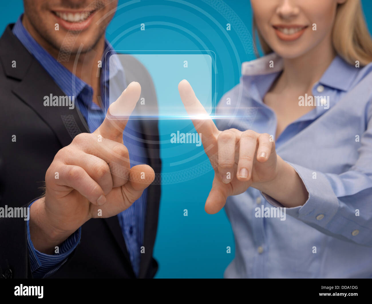 team working with virtual screen Stock Photo - Alamy