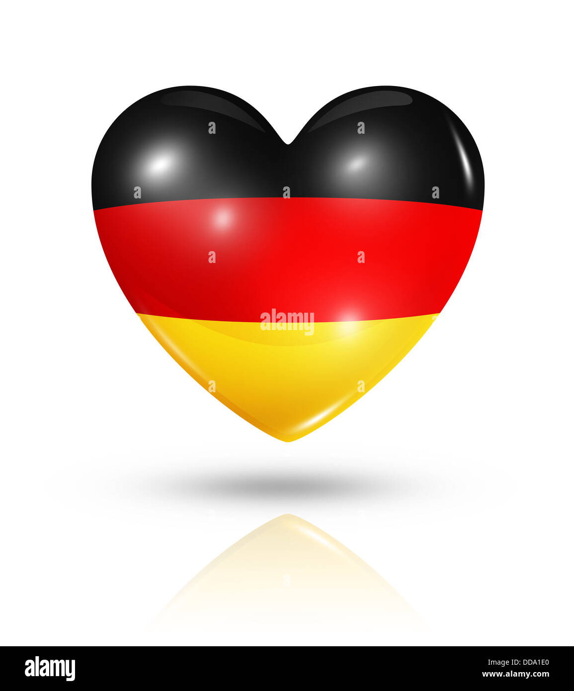 Love Germany symbol. 3D heart flag icon isolated on white Stock Photo ...