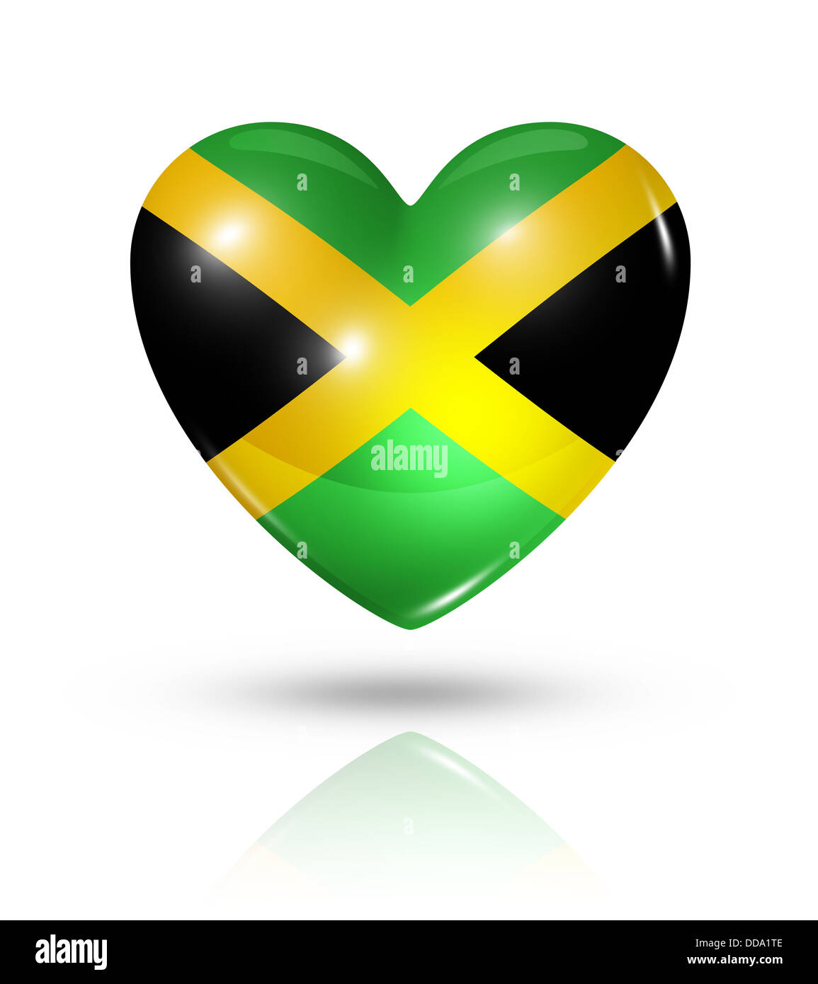 Love Jamaica symbol. 3D heart flag icon isolated on white Stock Photo ...