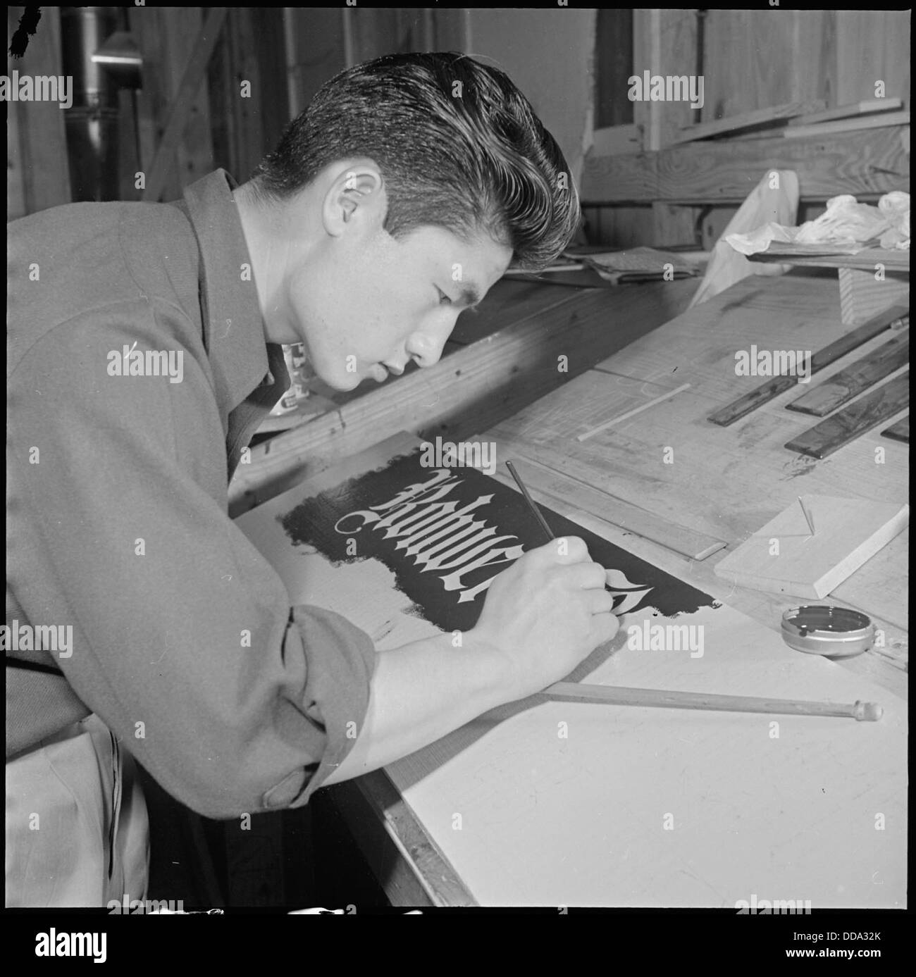 At the Rohwer Relocation Center in McGehee, Arkansas, former California ...