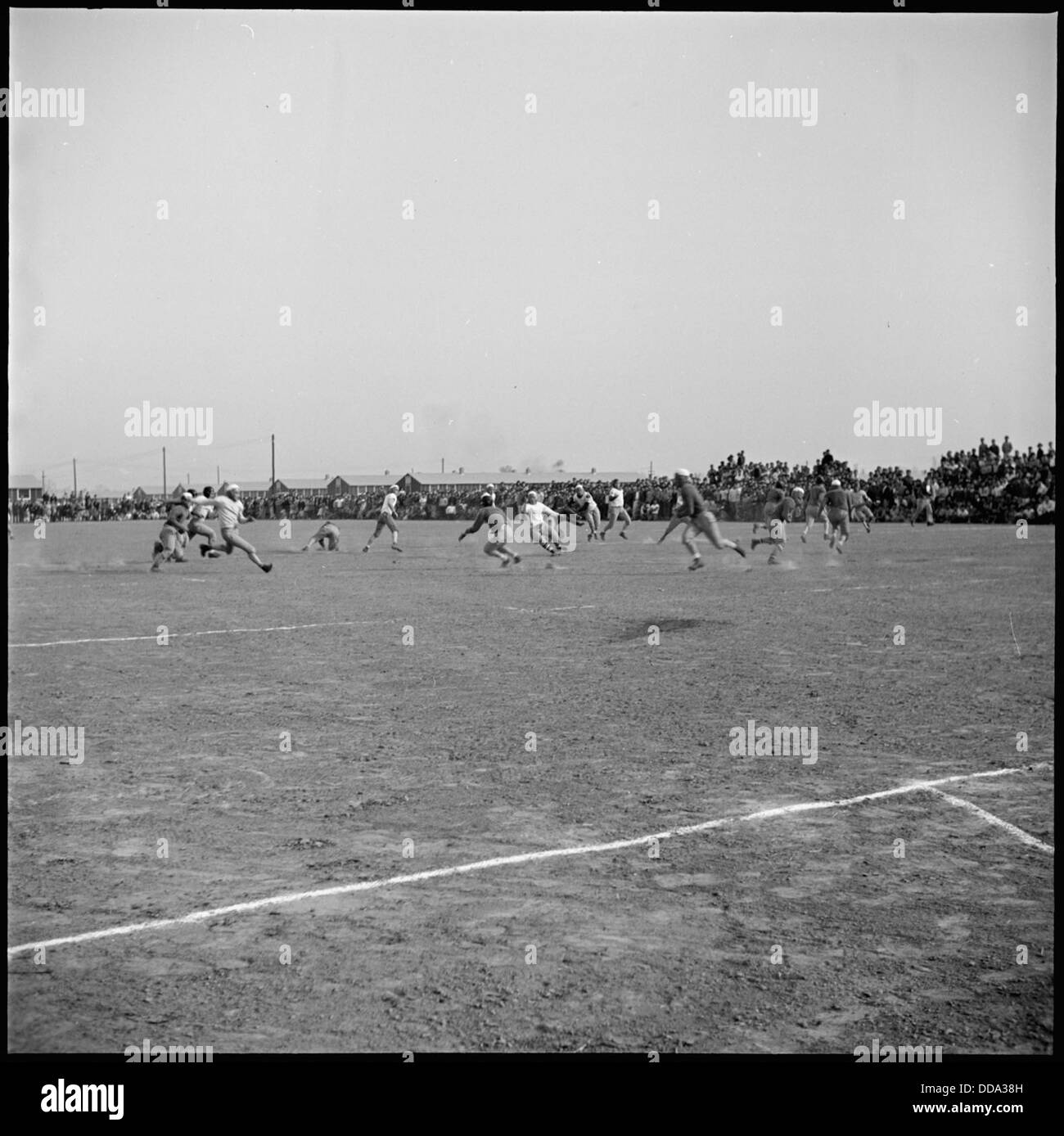 A football game played at the Rohwer Relocation Center in McGehee ...