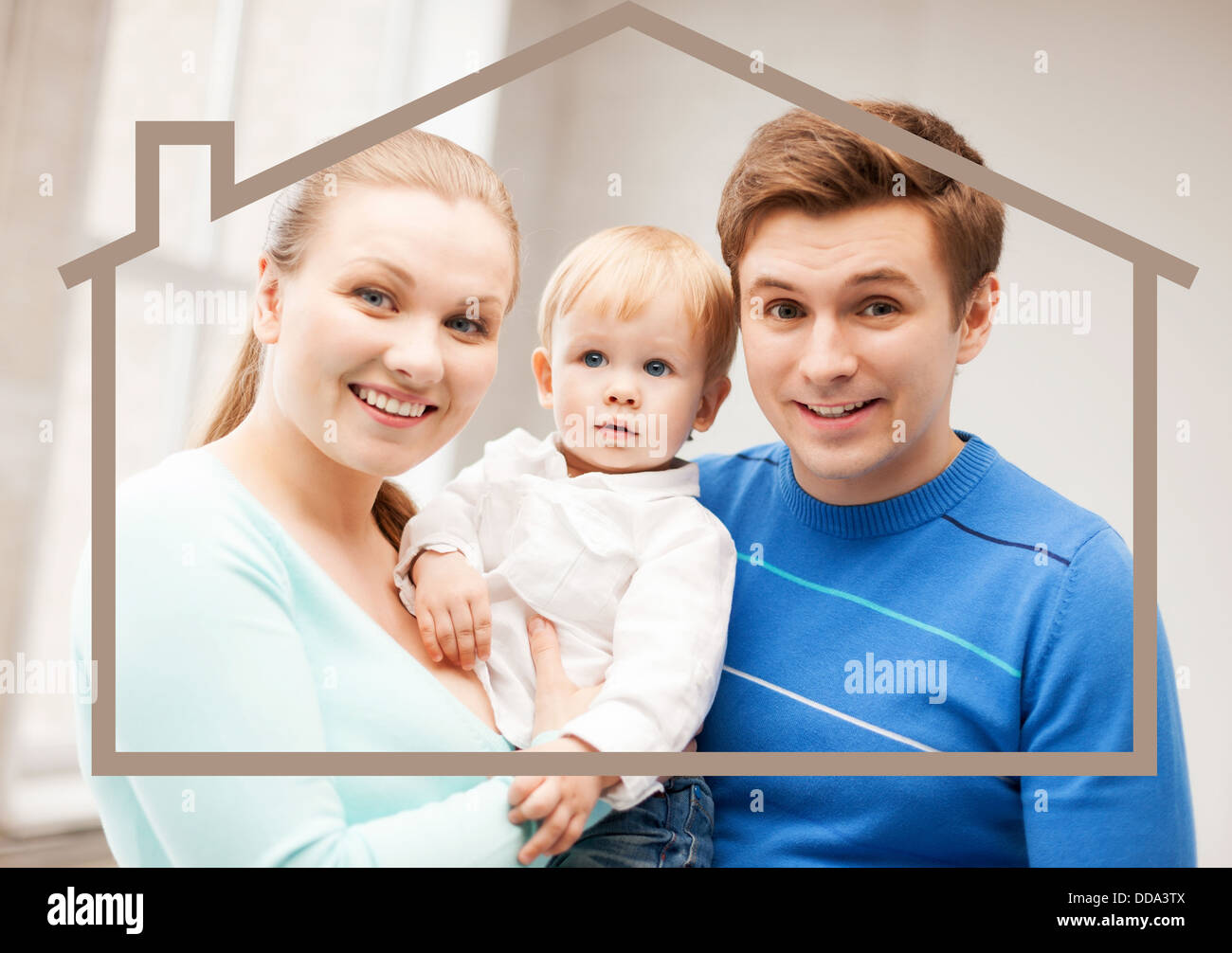 family with child and dream house Stock Photo - Alamy