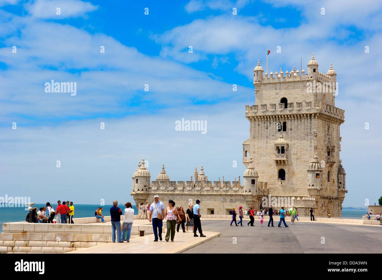 Belem Tower built by Francisco de Arruda, Lisbon, Portugal Stock Photo ...