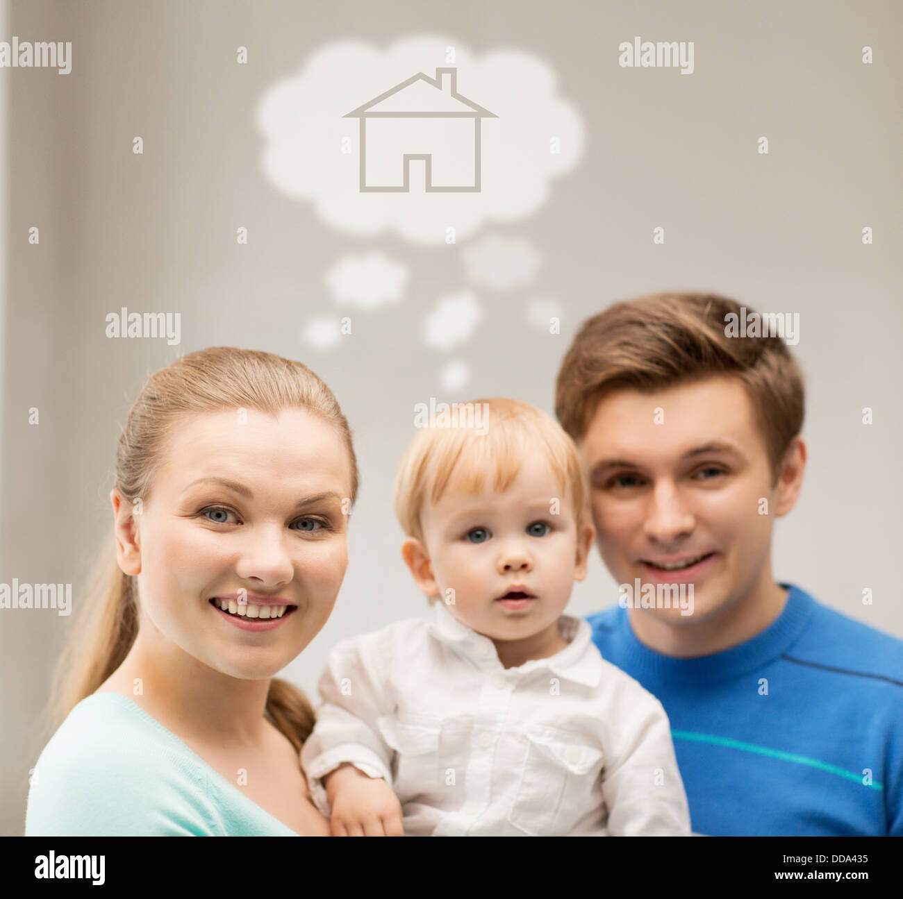 family with child dreaming about house Stock Photo - Alamy