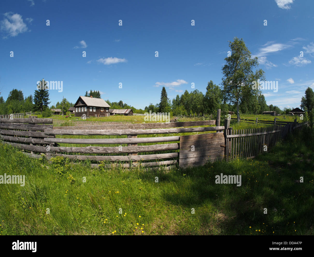 fence in the countryside Stock Photo - Alamy