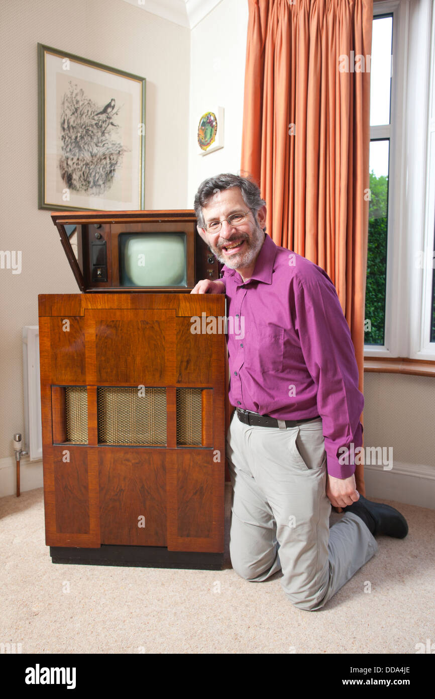 Jeffrey Borinsky with 1936 vintage Marconi phone 702 TV, one of the ...