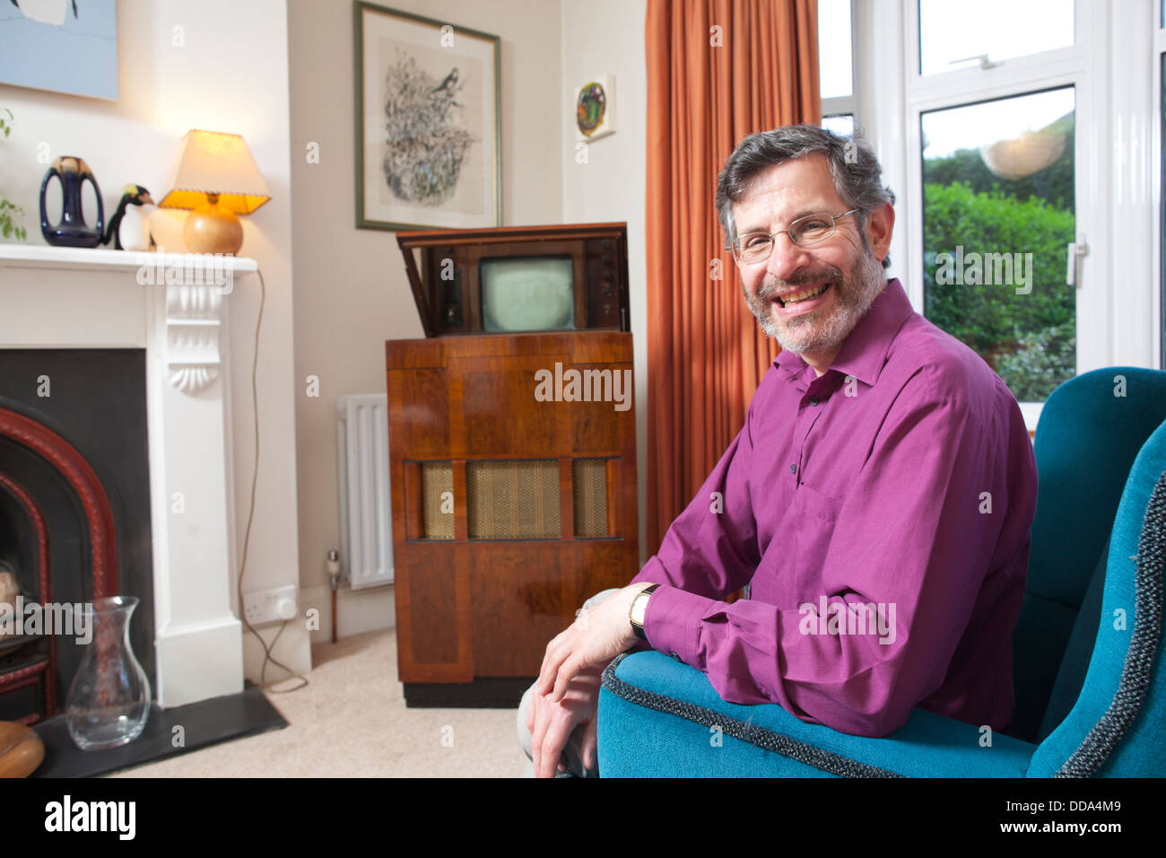 Jeffrey Borinsky with 1936 vintage Marconi phone 702 TV, one of the ...
