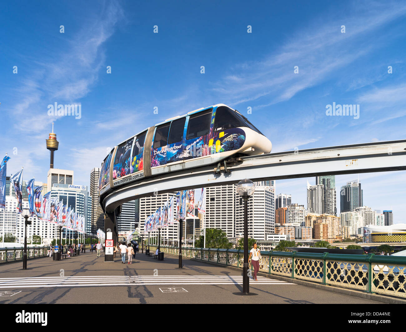 dh Darling Harbour SYDNEY AUSTRALIA Sydney monorail train track across ...