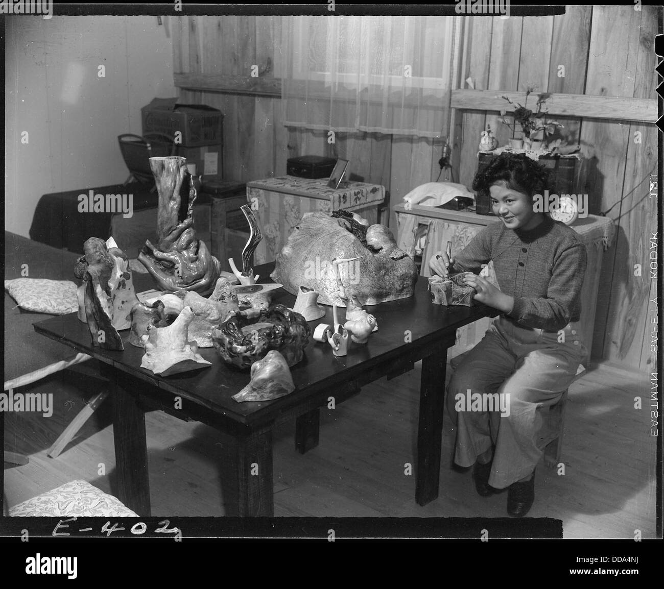 At Rohwer Relocation Center in McGehee, Arkansas, residents gather ...