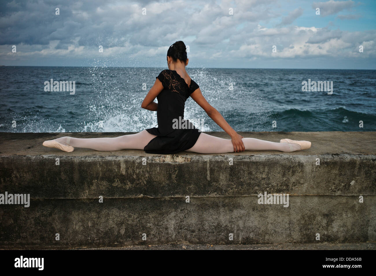 A classic ballerina from the Cuba National Ballet at the Malecon Stock ...