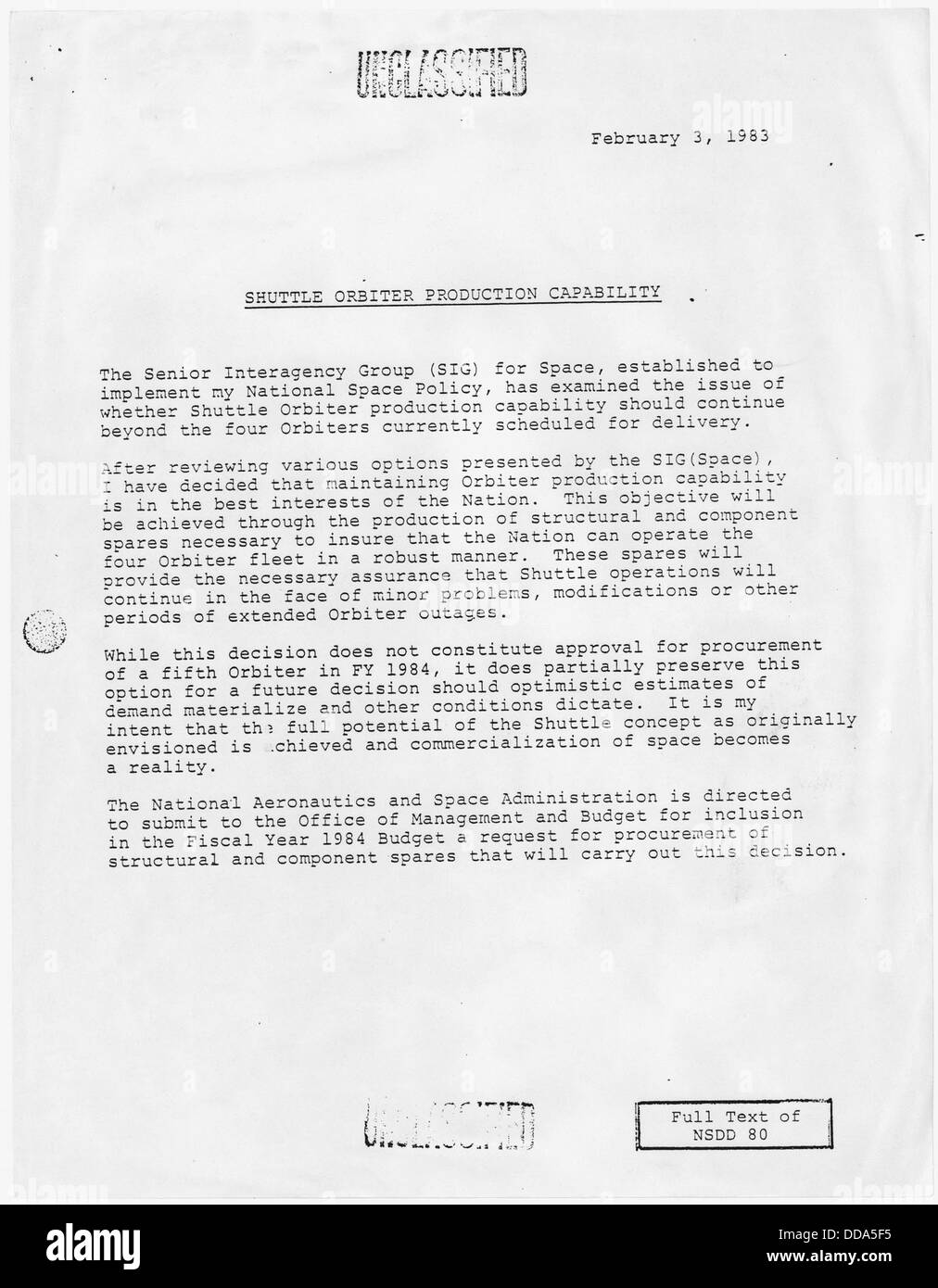 The Shuttle Orbiter Production Capability refers to NASA's capacity to ...