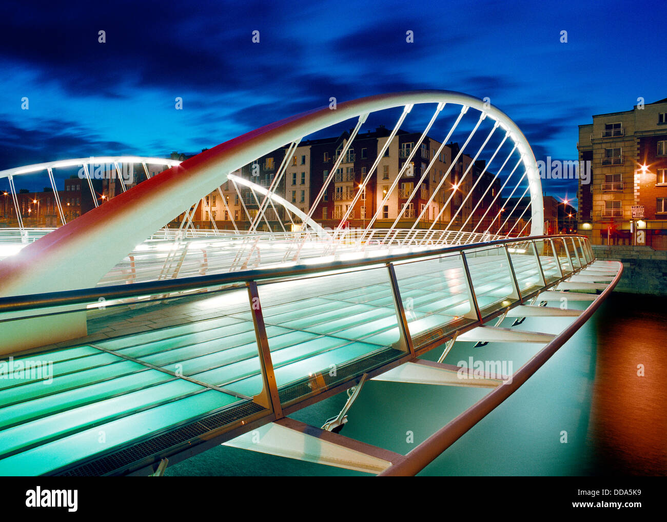 The James Joyce bridge over the river Liffey in Dublin, Ireland ...