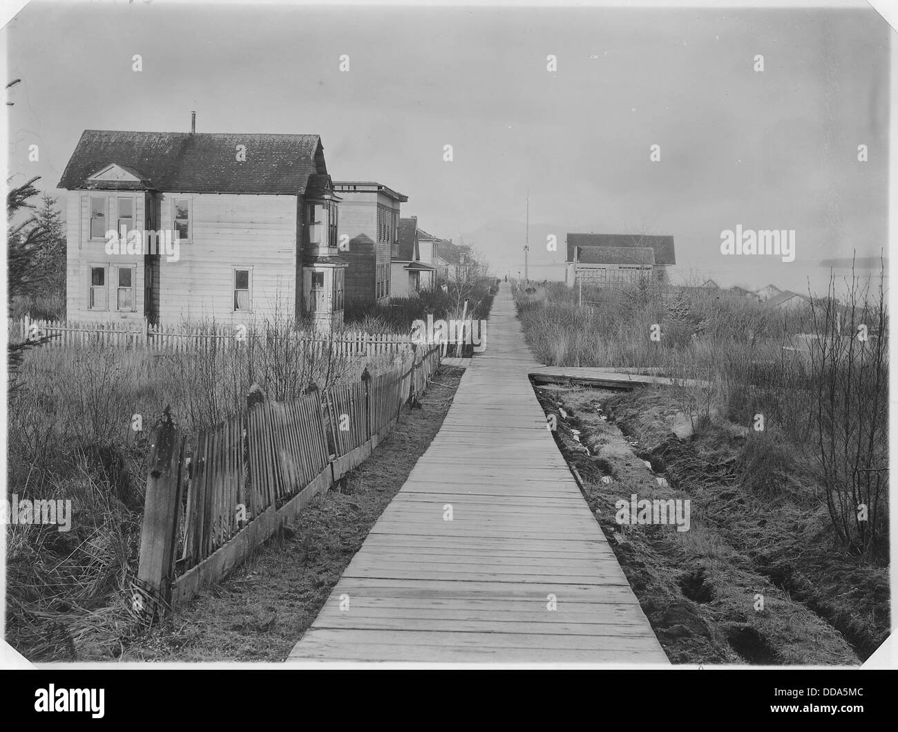 A street in Metlakahtla, Alaska, showing signs of neglect with poorly ...
