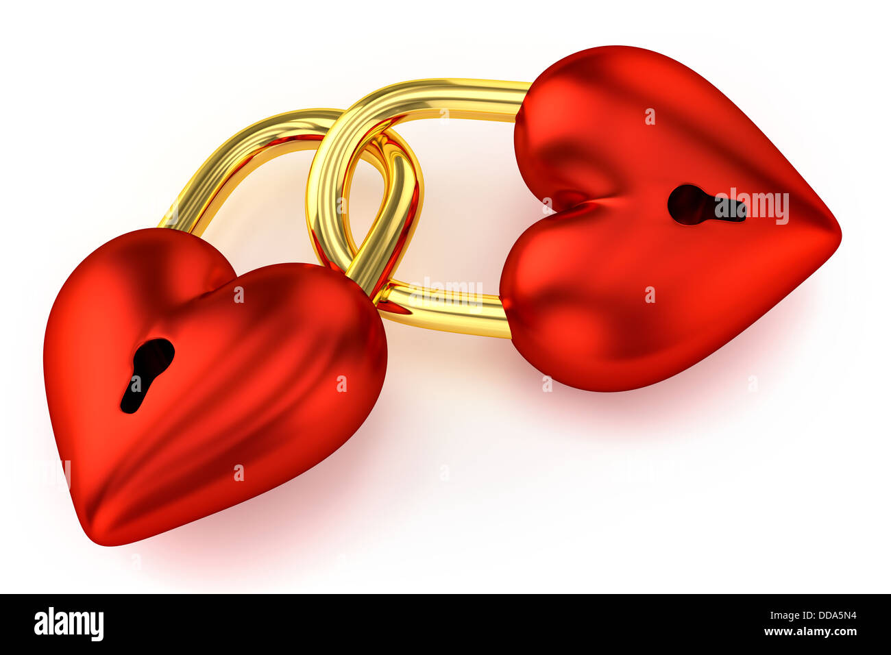 3D Red Heart Padlocks - On White Background Stock Photo - Alamy