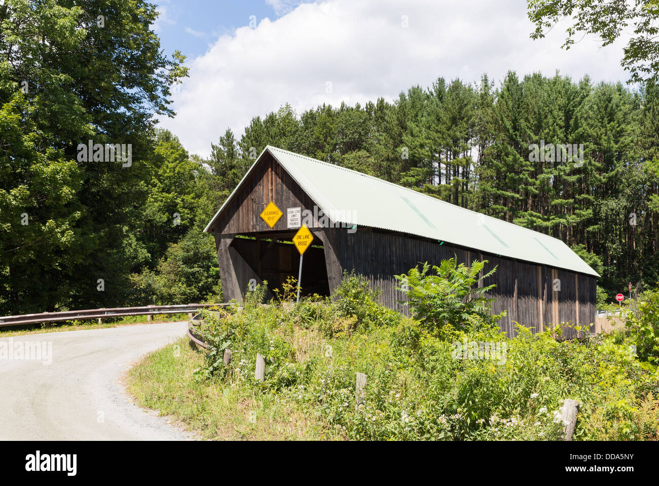 This is the Lincoln cover bridge located in West Woodstock, Vermont. It ...