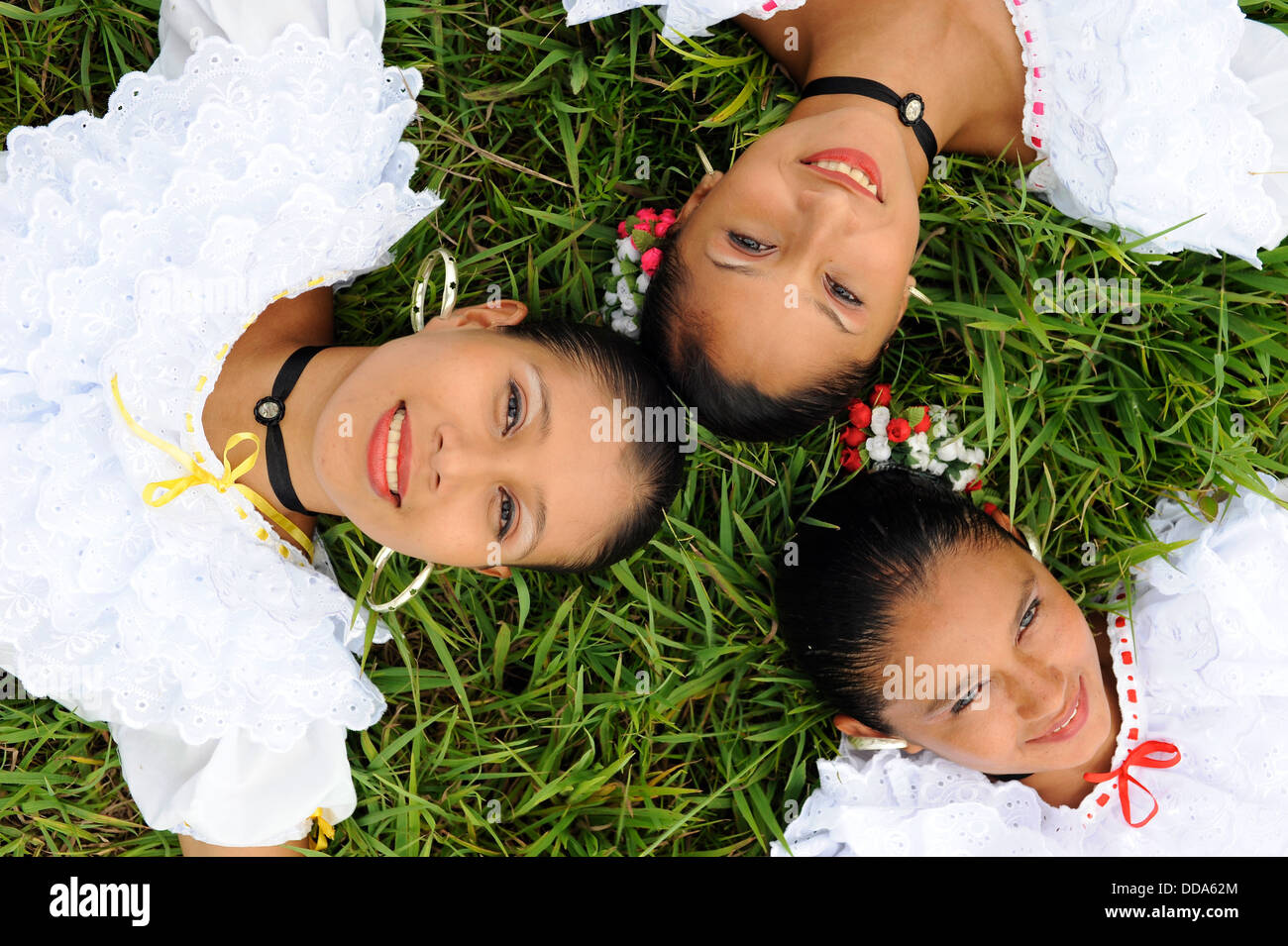 Young Costa Rican women in local dress Stock Photo - Alamy