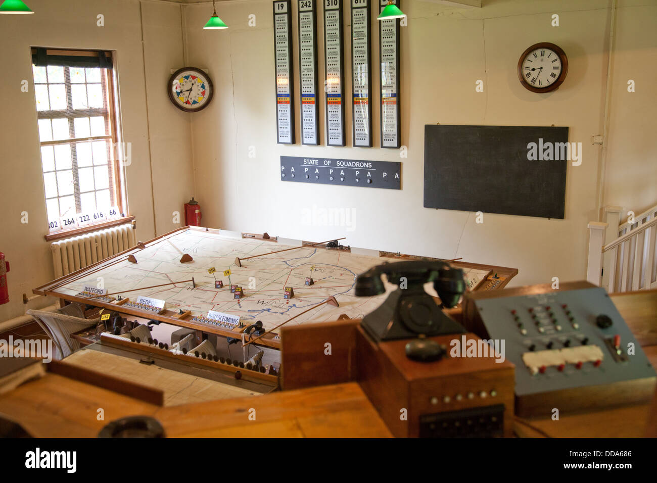 imperial war museum duxford fighter control room ww2 Stock Photo - Alamy