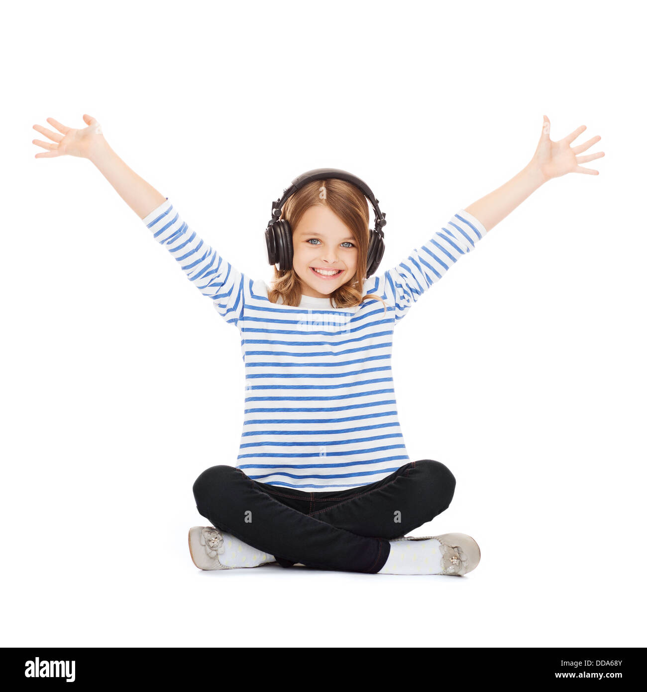 child with headphones Stock Photo - Alamy