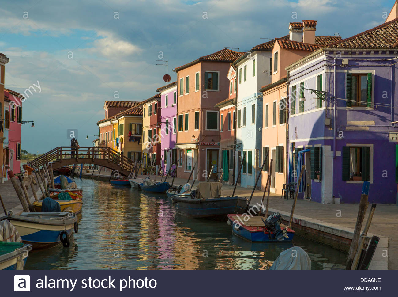 Burano is a pretty island in the north of the lagoon of Venice, Italy ...