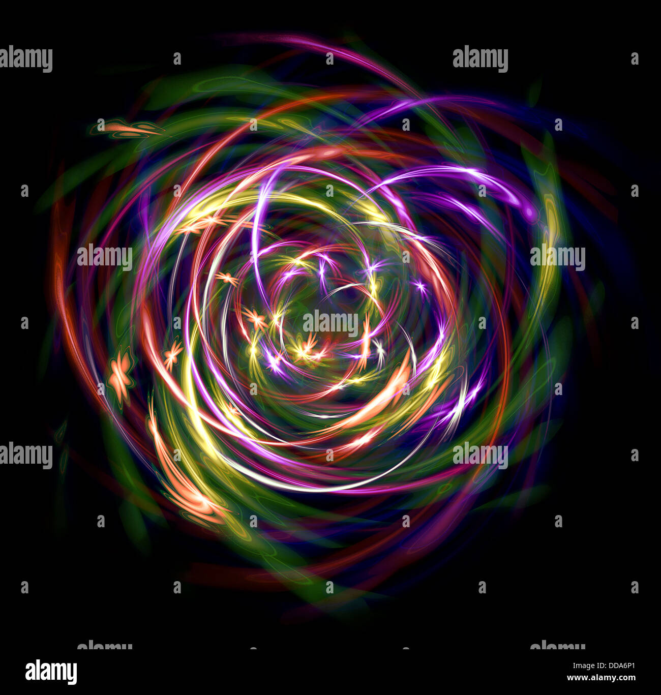 Abstract rounded swirl background with bright flares Stock Photo - Alamy