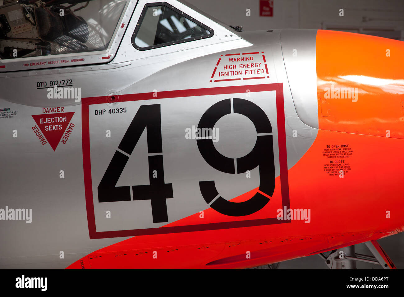 Ex-RAF Meteor jet fighter aircraft at Imperial War Museum Duxford Stock ...